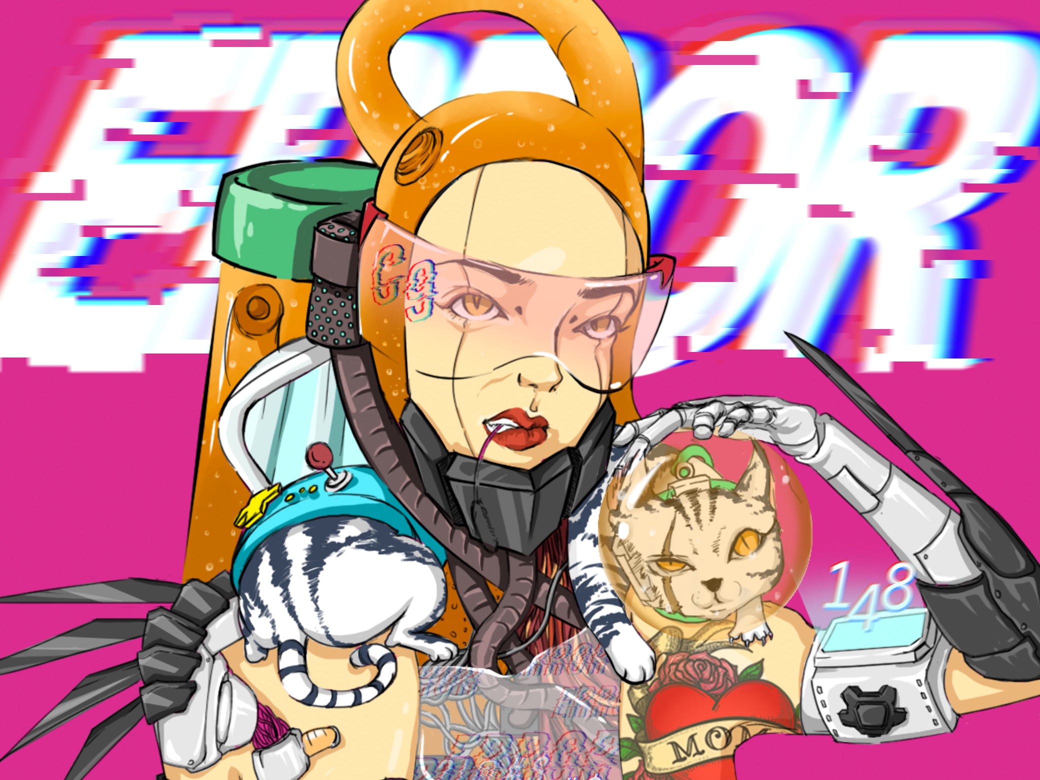 【cyberpunk 系列】Error猫女/WAVE爆雪/Kinja_榴莲Liam-站酷ZCOOL