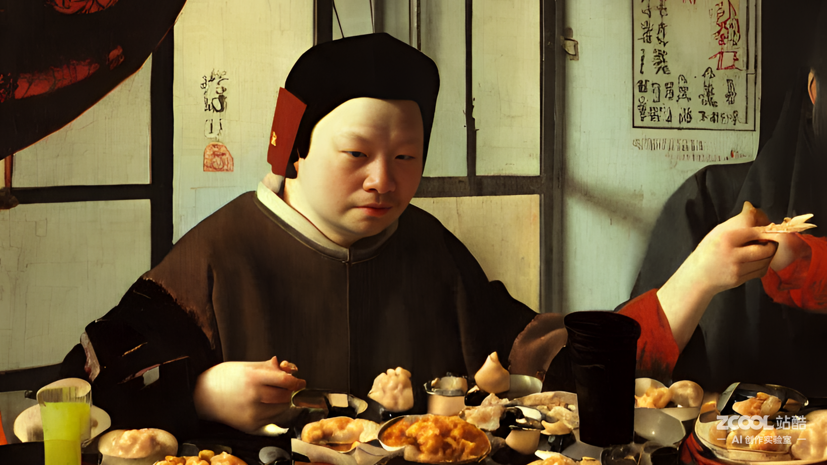 #AI创作实验室#春节 ，一个人，吃饺子_cc_88-站酷ZCOOL