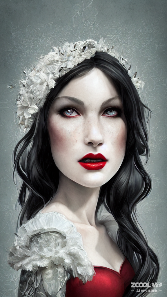 #AI创作实验室#白雪公主吸血鬼，复杂，优雅，高度细致_ttfs-站酷ZCOOL