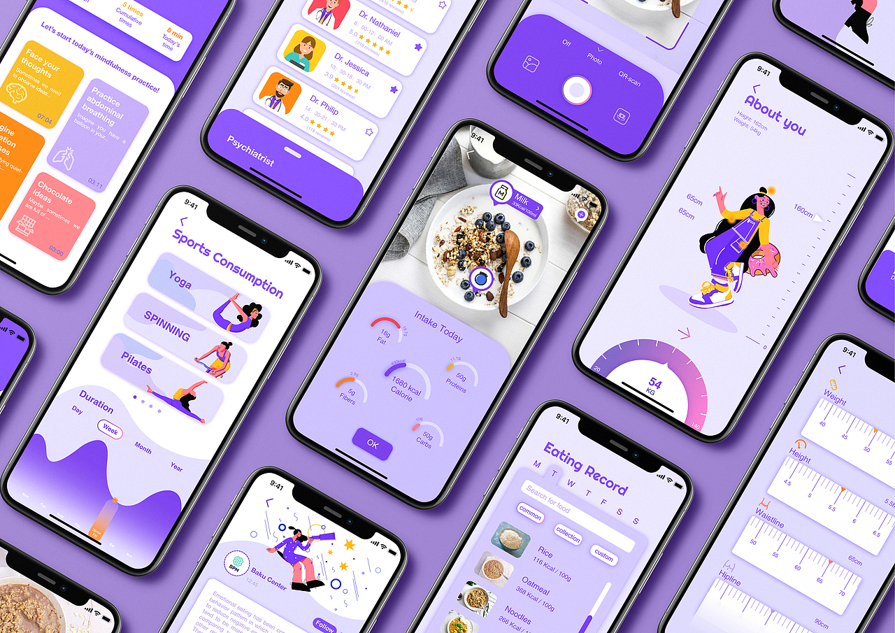 CAREAT情绪性进食APP界面设计_HaleyyyCao-站酷ZCOOL