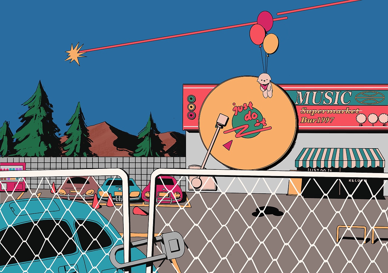 ｜留在夏天｜City pop系列插画_废画三千M-站酷ZCOOL