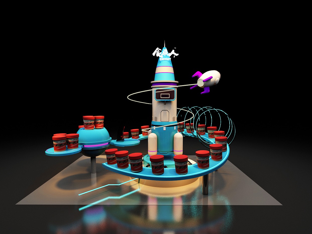 星空航空科技主题美陈设计3D效果图_3D设计师NG男-站酷ZCOOL