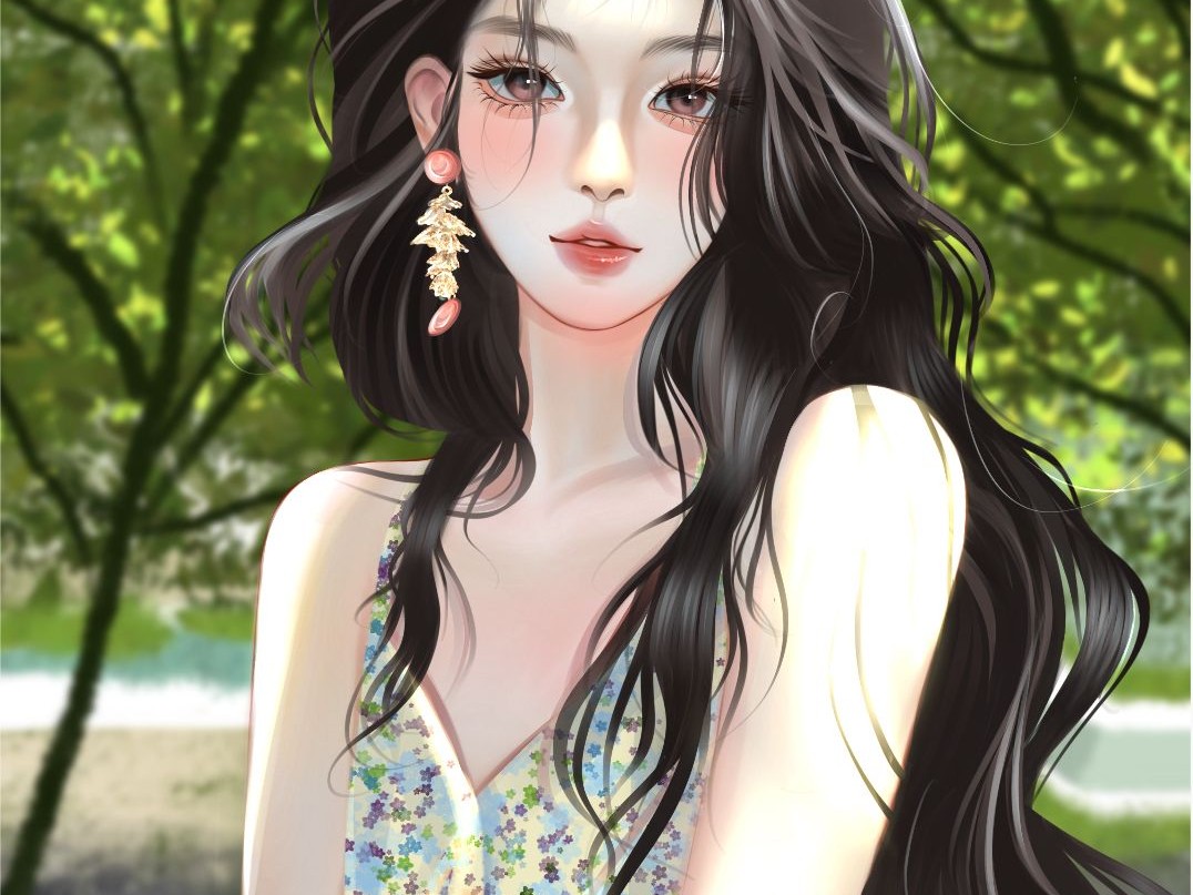 碎花裙少女_Q莲小画蛋-站酷ZCOOL