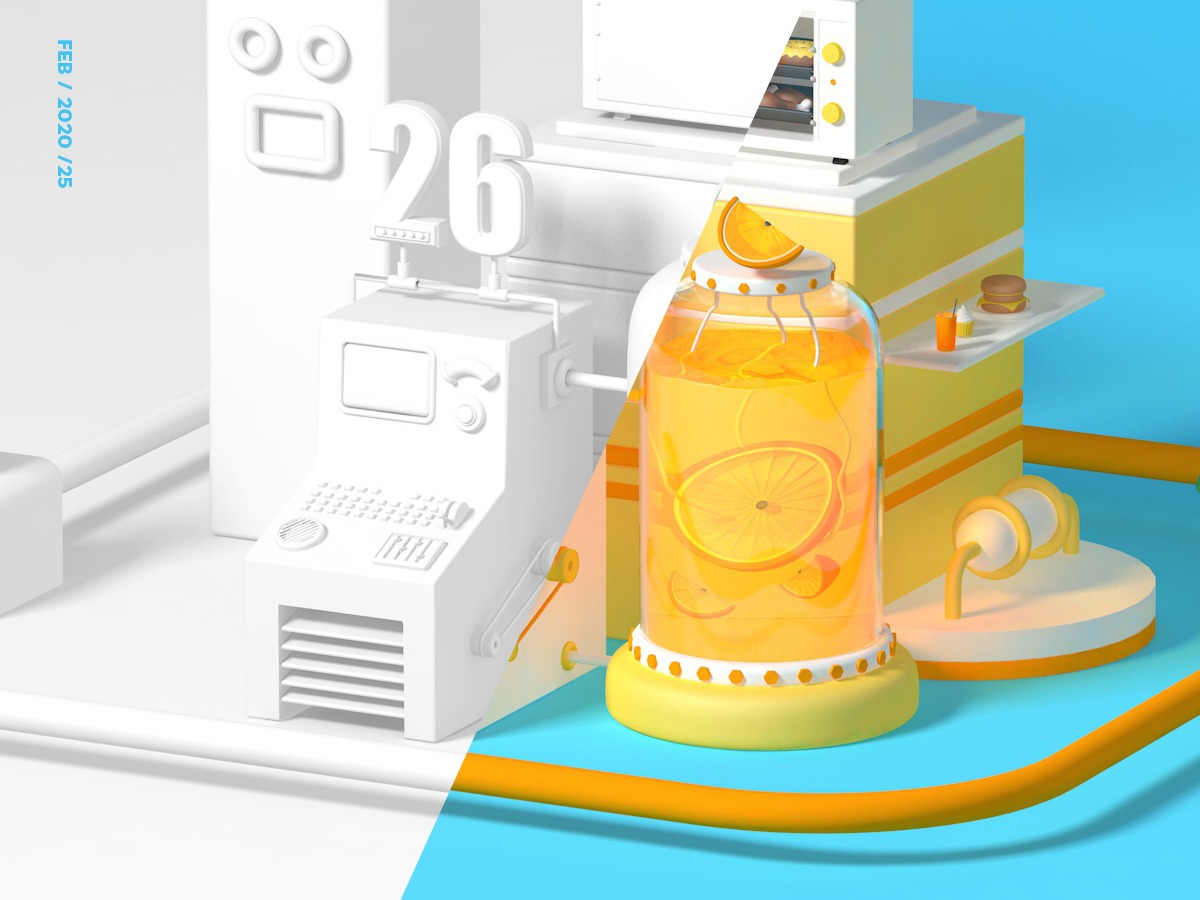 C4D练习作品_蔷橘-站酷ZCOOL