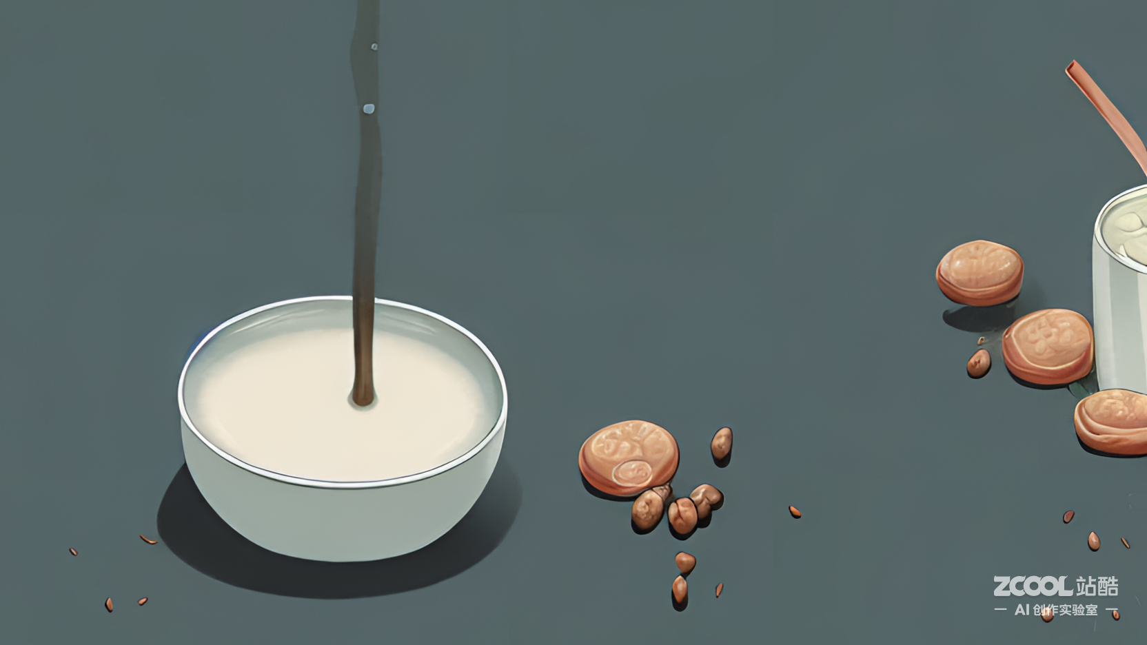 #AI创作实验室#黄豆 豆浆 原味 舌尖上的美味_热成狗z-站酷ZCOOL