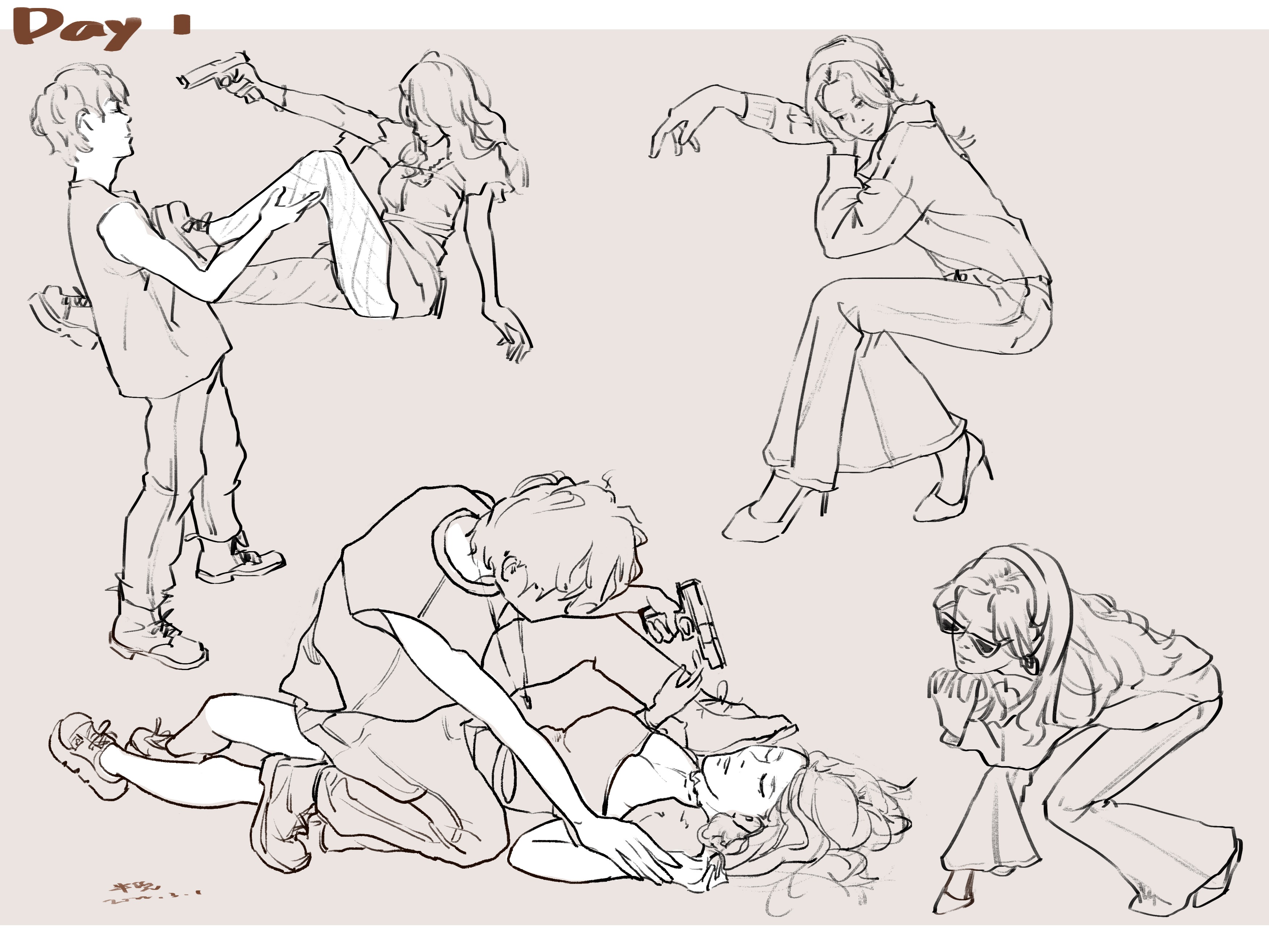 #速写60天挑战赛#day1补卡原因：没赶上 @速写班长_半兜阿-站酷ZCOOL