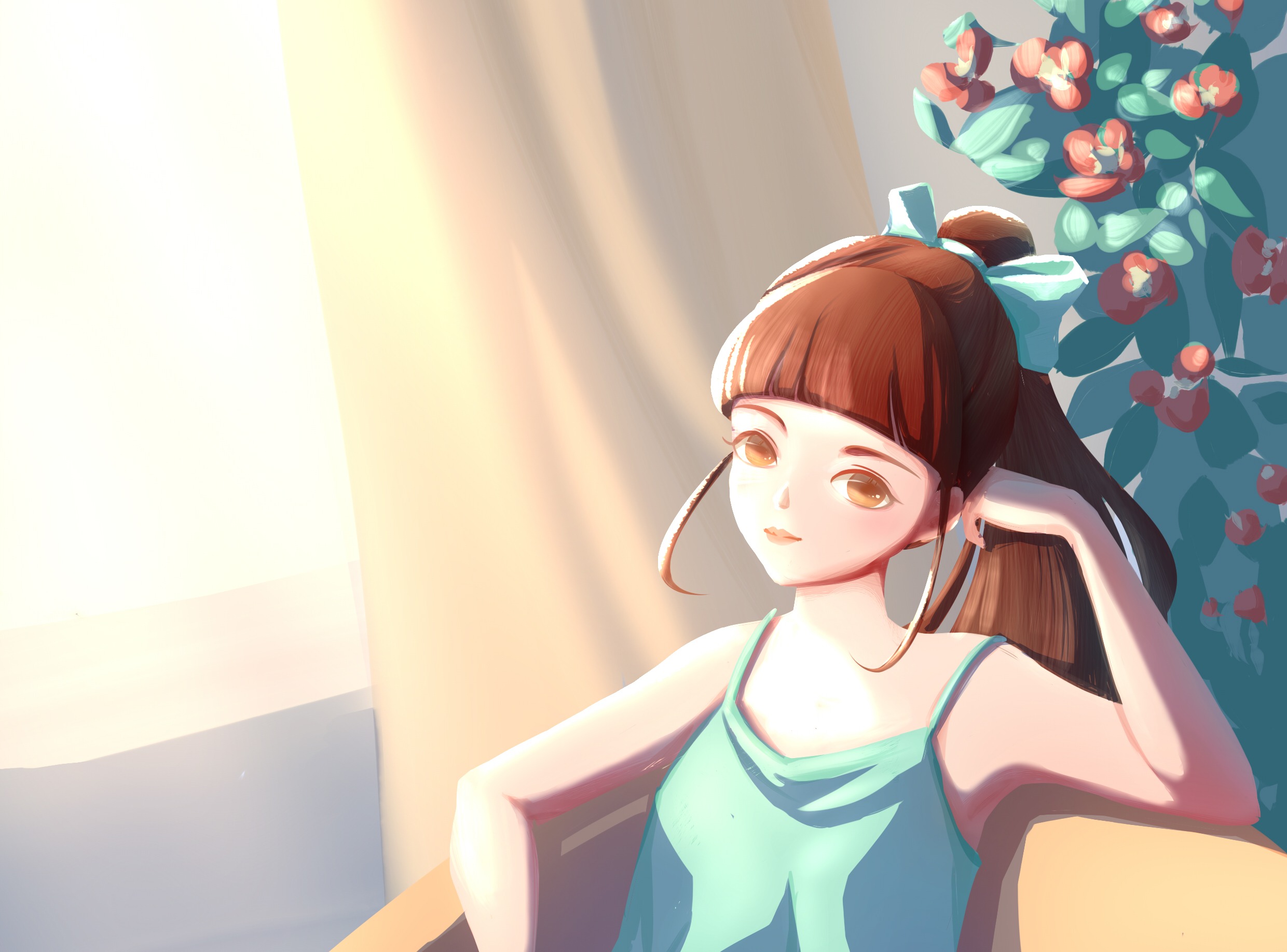 居家周末之厚涂人物插画_爪子希Emily-站酷ZCOOL