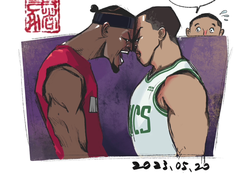 NBA插画_呆呆苹果猪-站酷ZCOOL