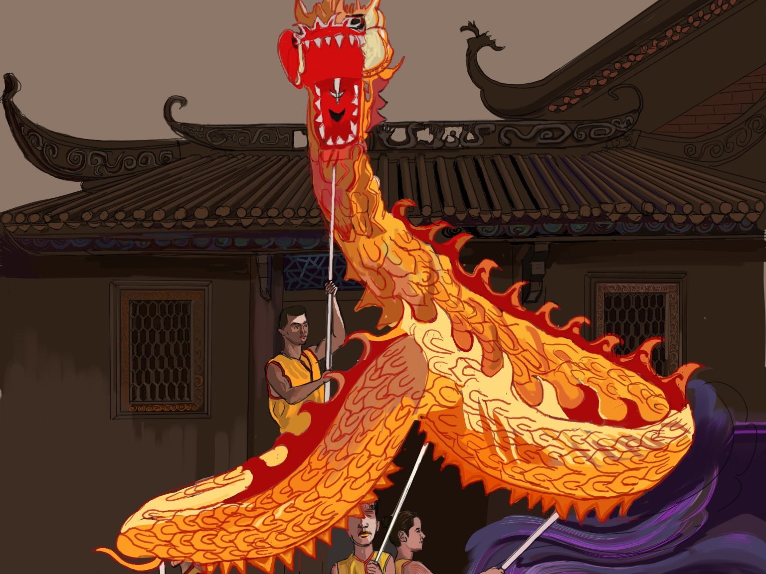 过年耍龙看流浪地球_张征MP1949-站酷ZCOOL