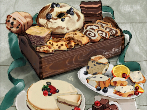 挑战插画100天 Day2 法式小蛋糕_貔貅狐-站酷ZCOOL