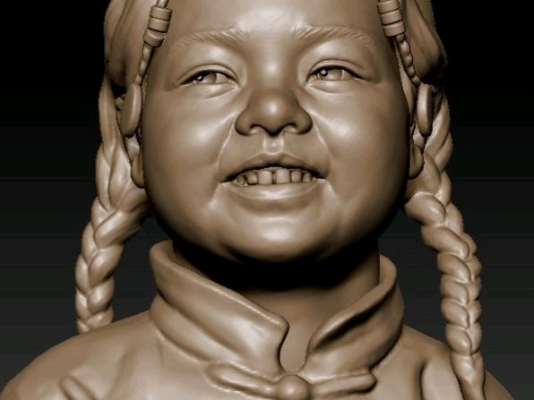 【ZBrush雕塑练习】小女孩_彦发发-站酷ZCOOL