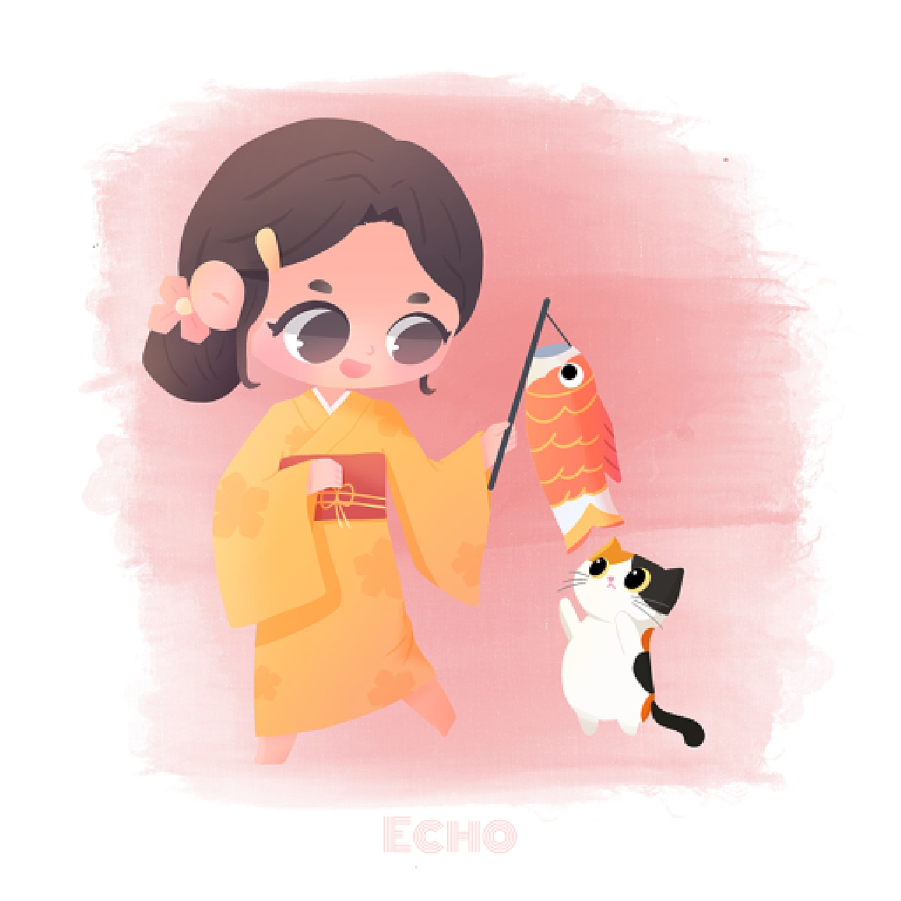 猫与女孩系列 X 3一只蛋蛋卷 站酷zcool