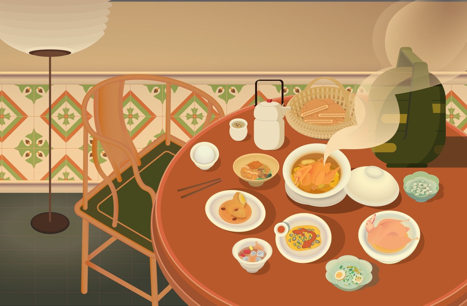 插画|喜乐团圆宴_川台啊怡-站酷ZCOOL