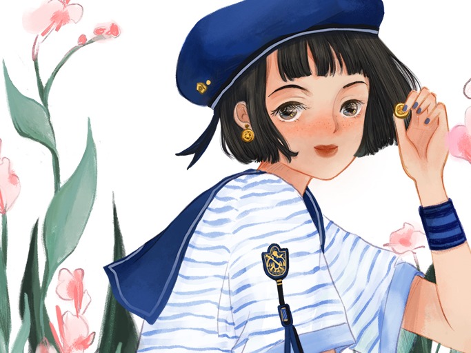 花与女孩系列2_一颗小栗子liliz-站酷ZCOOL