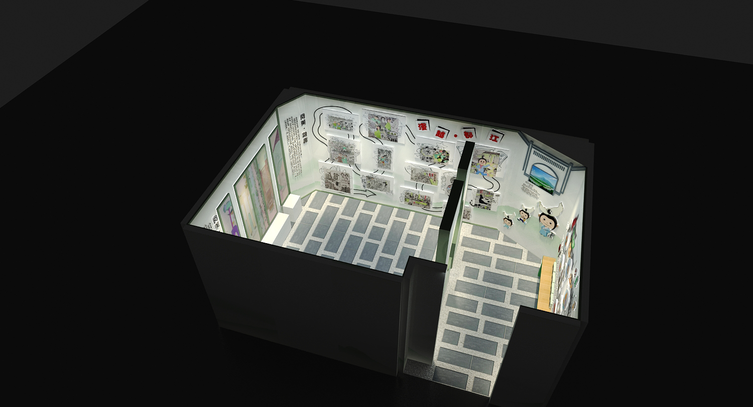 创意书法工作室设计3D效果图_3D设计师NG男-站酷ZCOOL