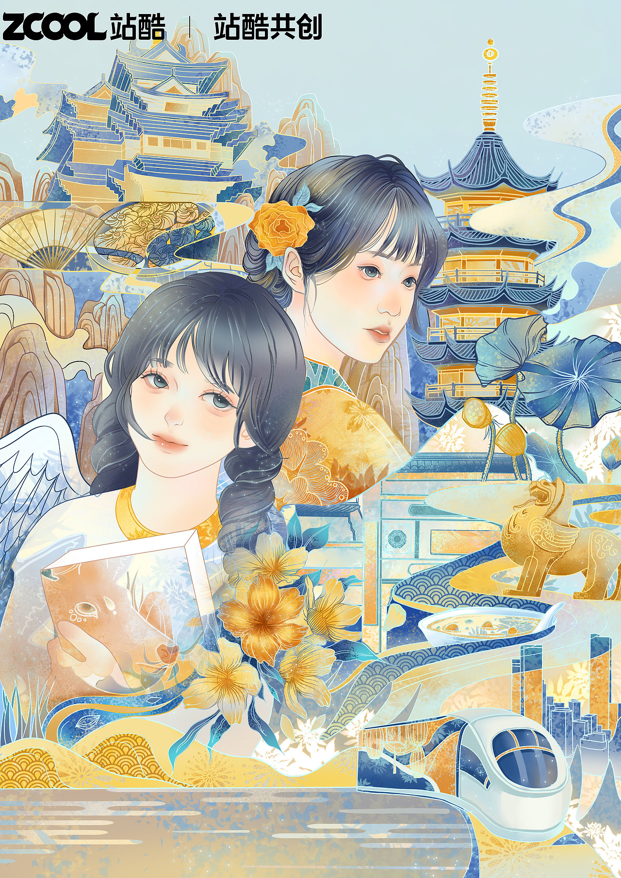 烟雨入金陵_吸吸meng-站酷ZCOOL