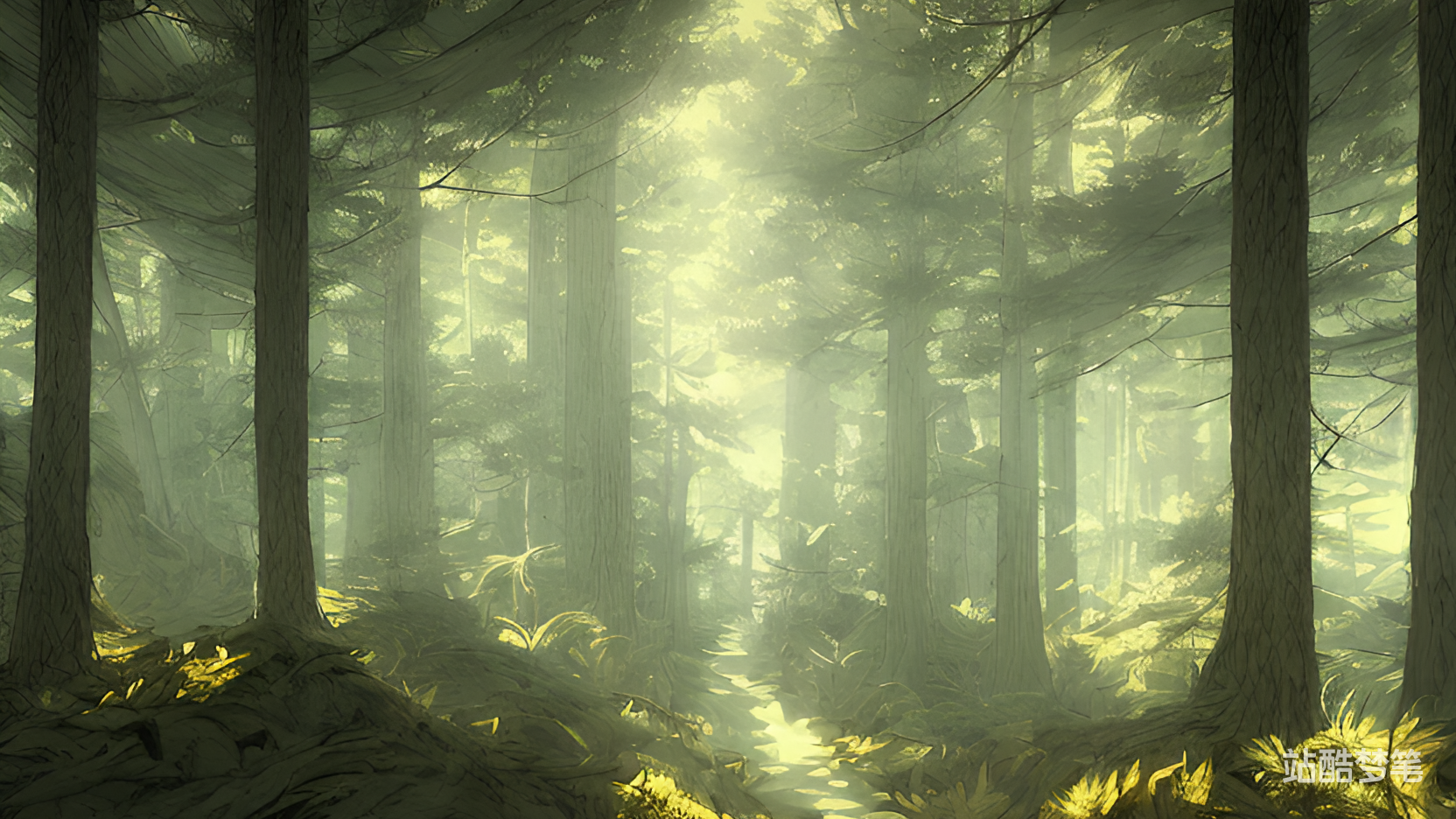 #站酷梦笔#玻璃罐里的森林，老虎，兔子，体积光，美学_hitwh-站酷ZCOOL