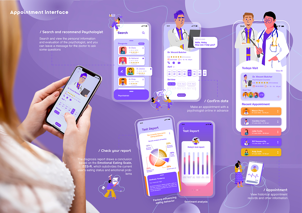 CAREAT情绪性进食APP界面设计_C977-站酷ZCOOL