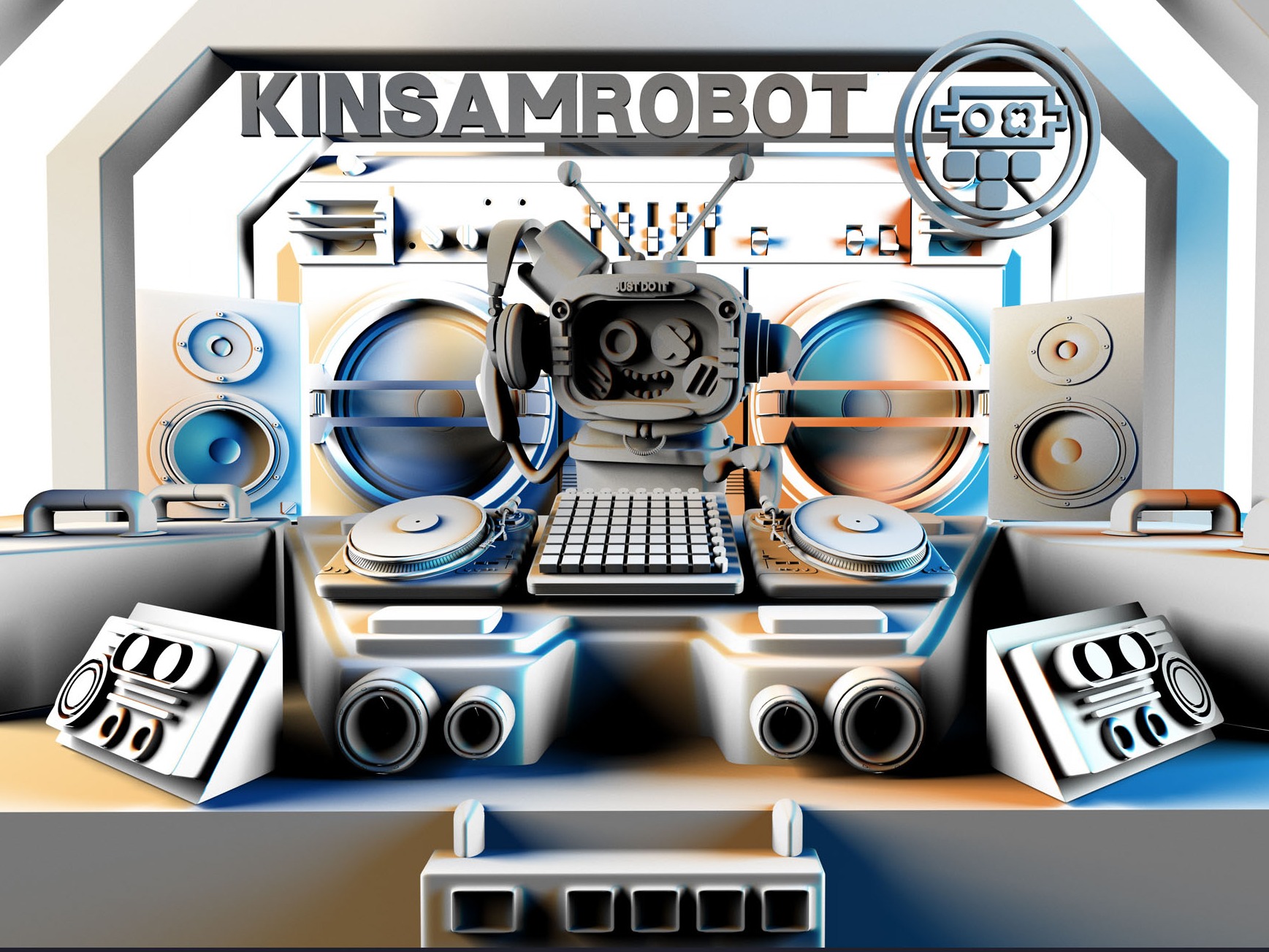 打碟机的小机器人_吖林贼佛系-站酷ZCOOL