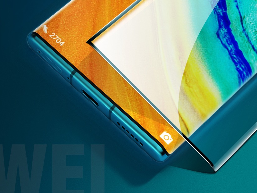 mate30pro-钢化膜（c4d建模oc渲染）_杜蕾先生269-站酷ZCOOL