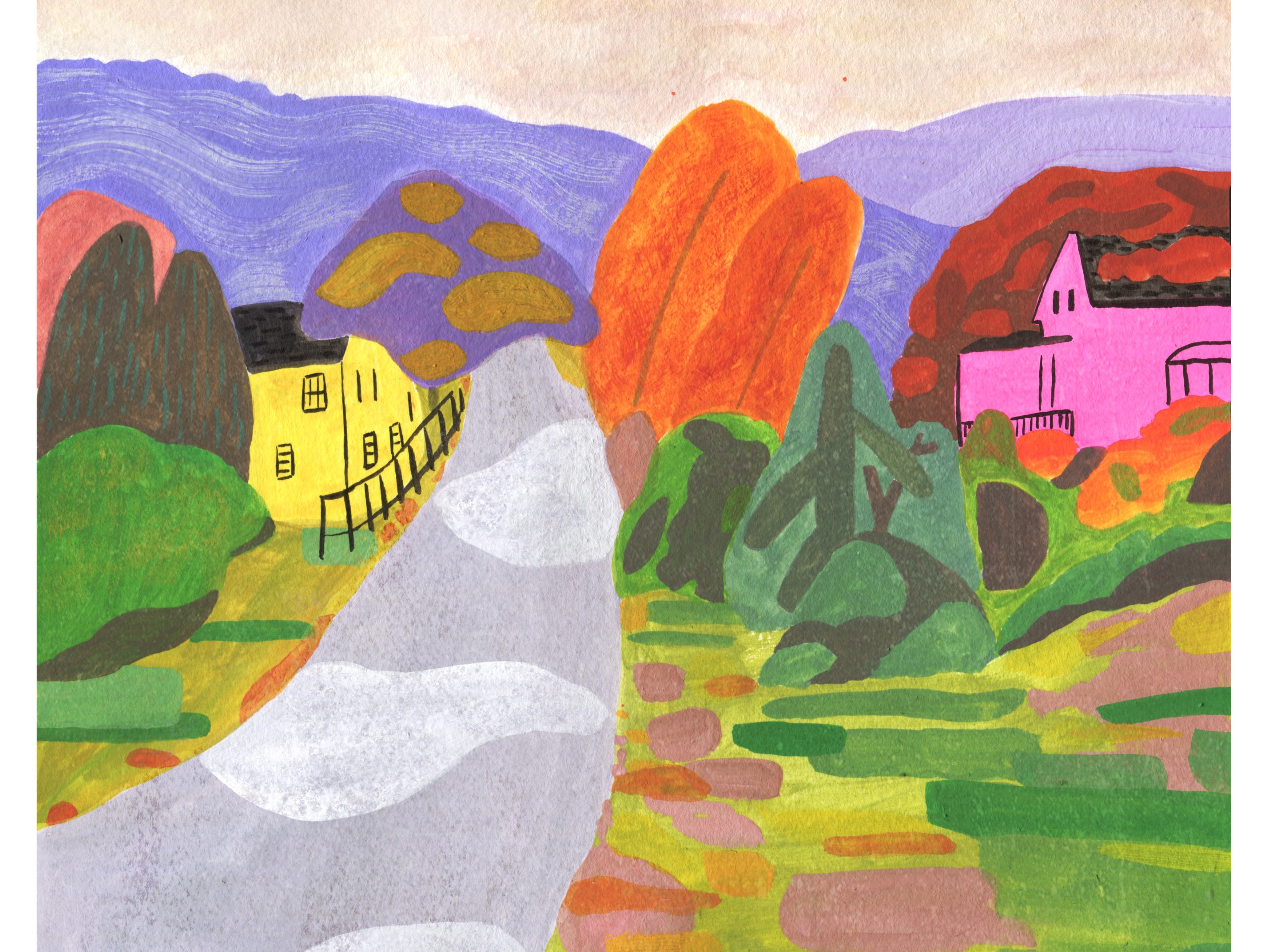 黄房子和粉房子_tao_atao-站酷ZCOOL