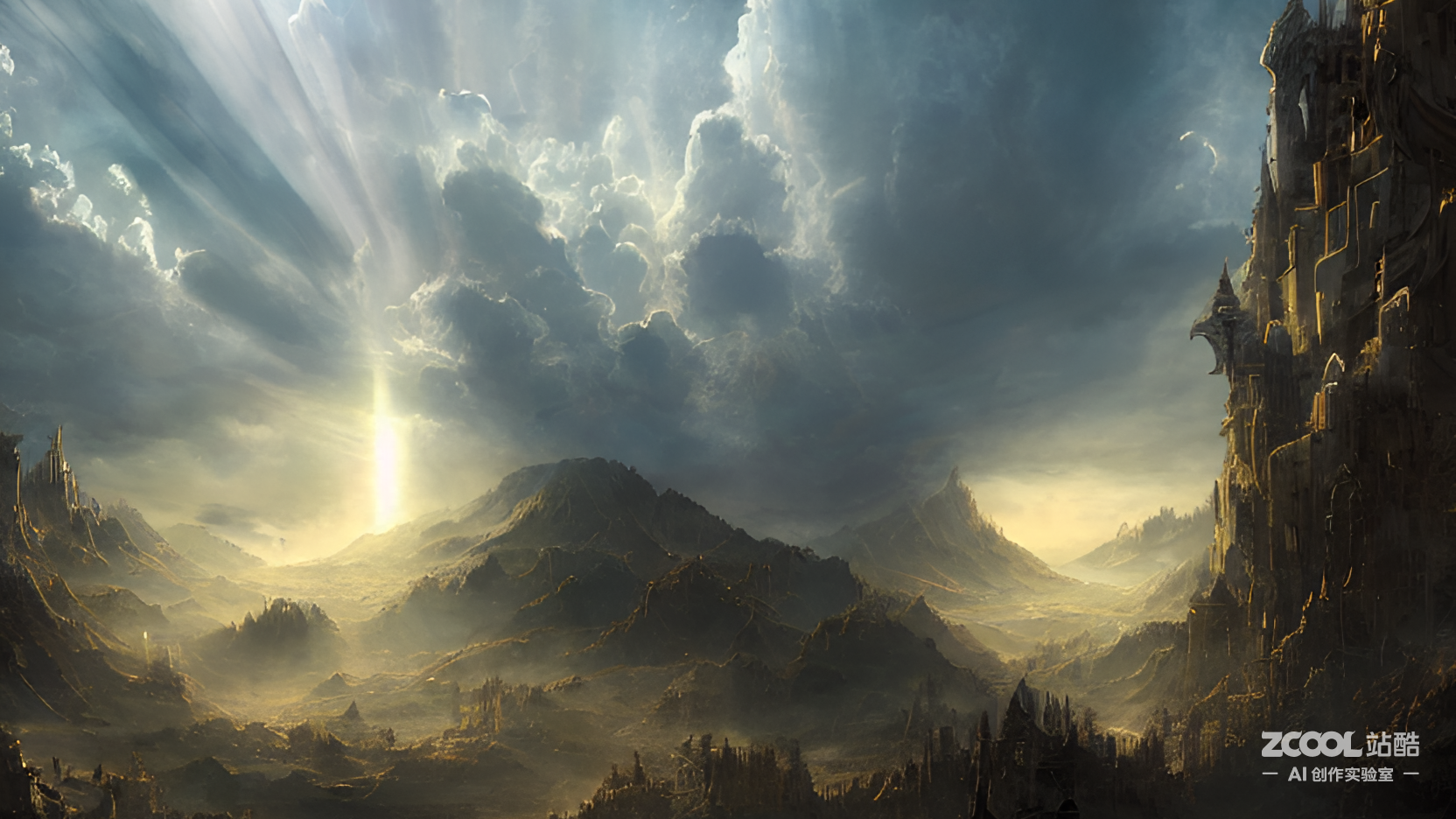 #AI创作实验室#天堂，光，幻影，电影场景，极高的细节_阿拉斯加的蜥蜴-站酷ZCOOL