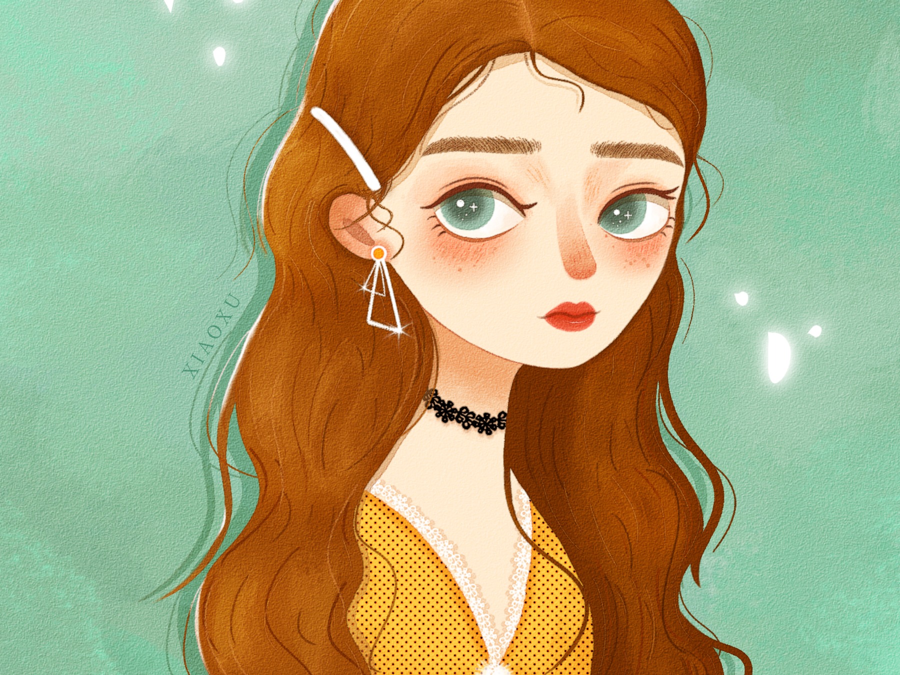 头像插画|女生插画_xiao1203-站酷ZCOOL