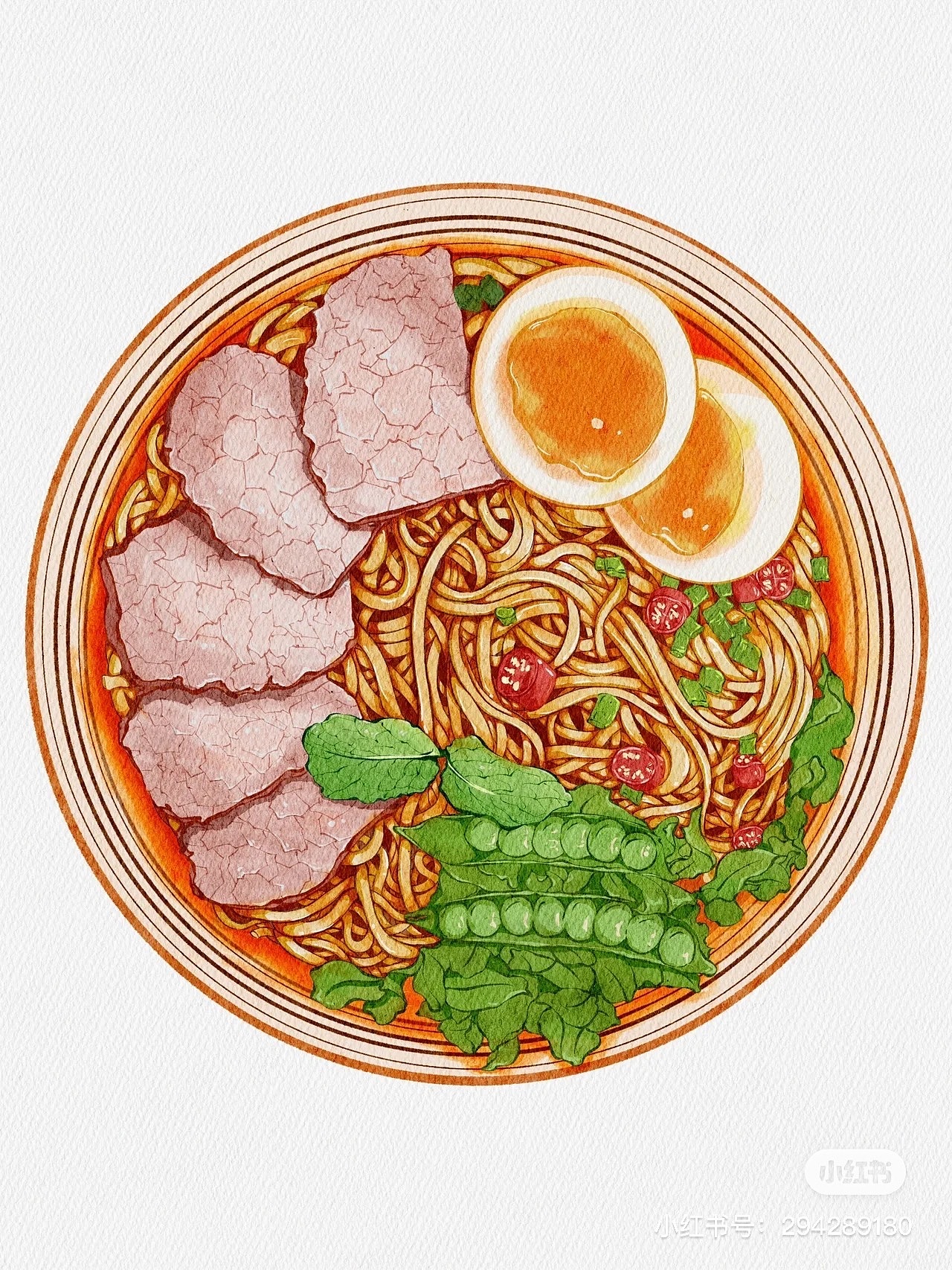 Procreate美食插画手绘面条_设计师瑶瑶yo-站酷ZCOOL