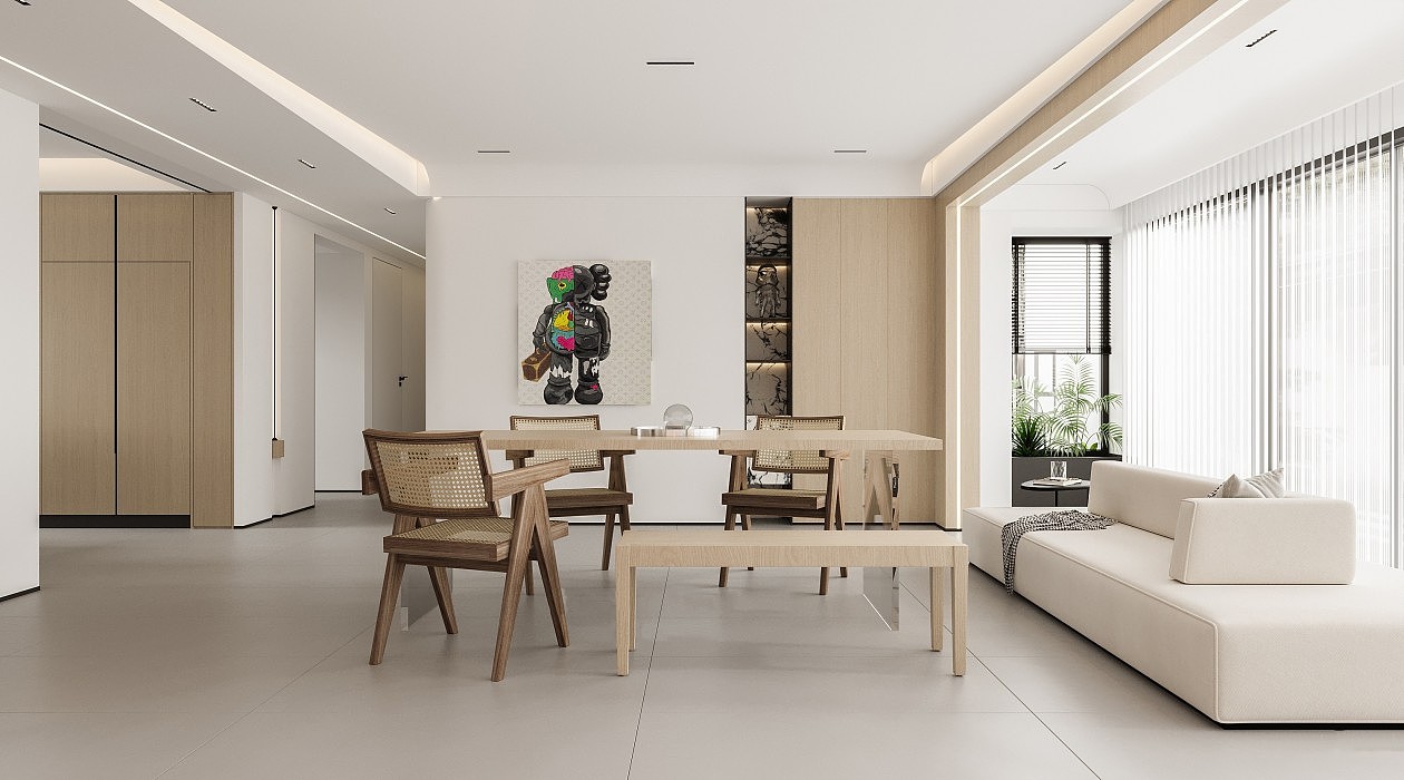 现代原木奶油风_1992效果图小李-站酷ZCOOL