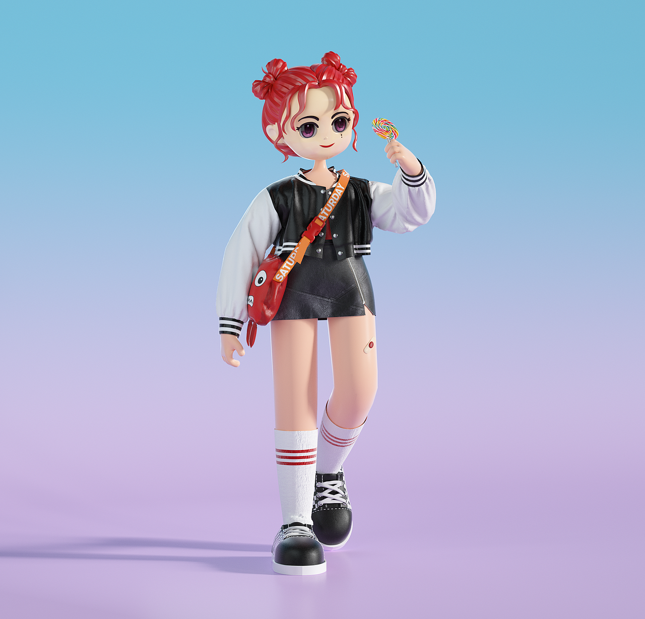 虚拟人物-辣妹 C4D人物IP NFT_mr_kaleo-站酷ZCOOL