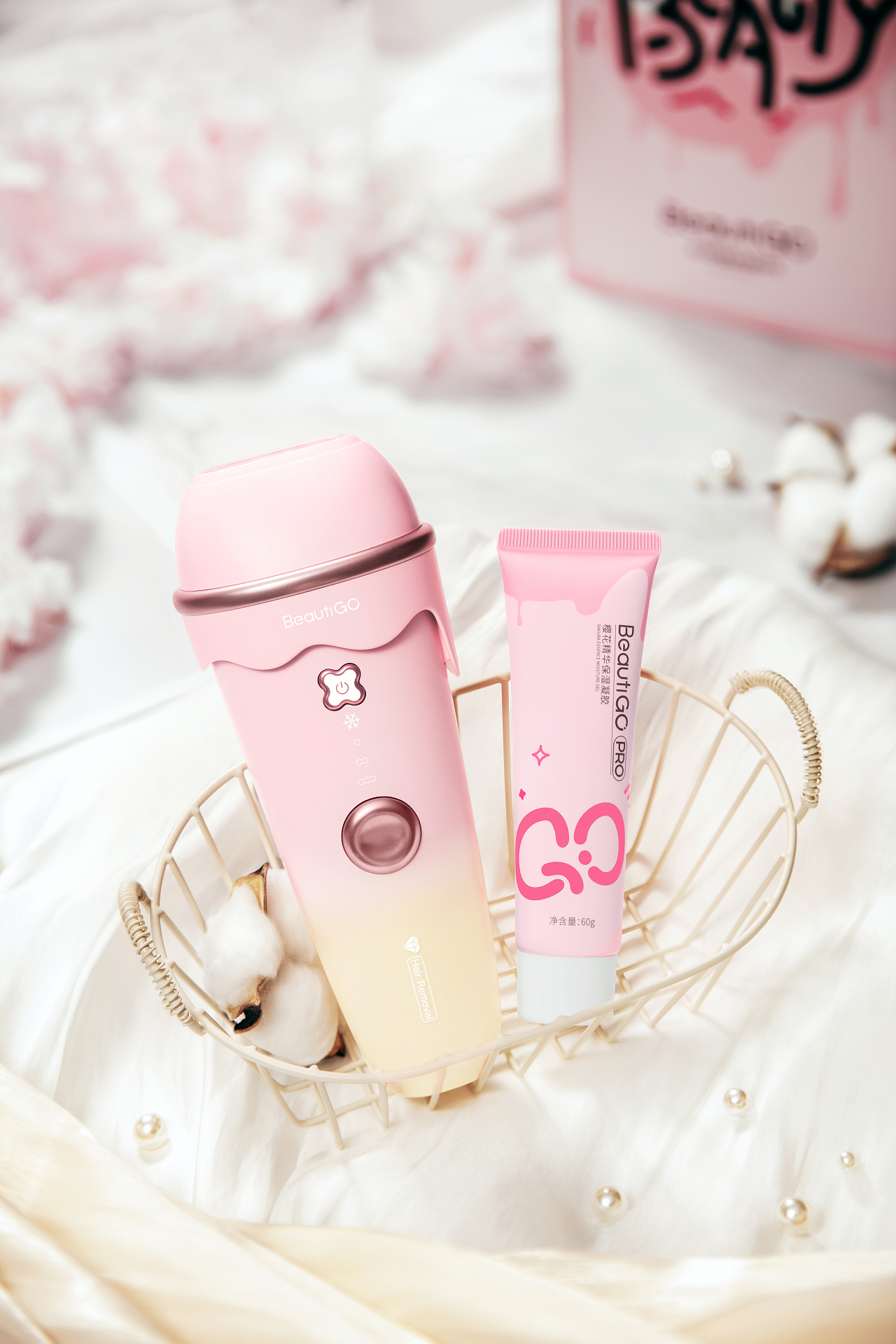 产品摄影｜BEAUTIGO 冰激凌脱毛仪 樱花粉色_贾狮博-站酷ZCOOL
