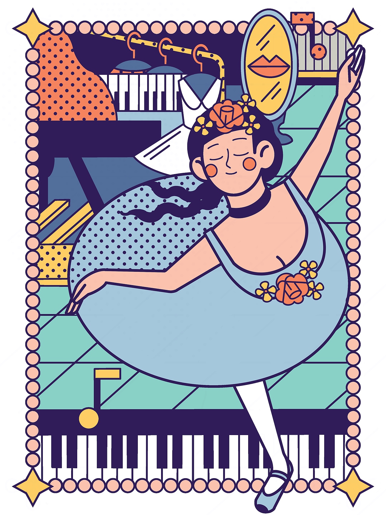 世界名画插画再创作_余牧童ISA-站酷ZCOOL