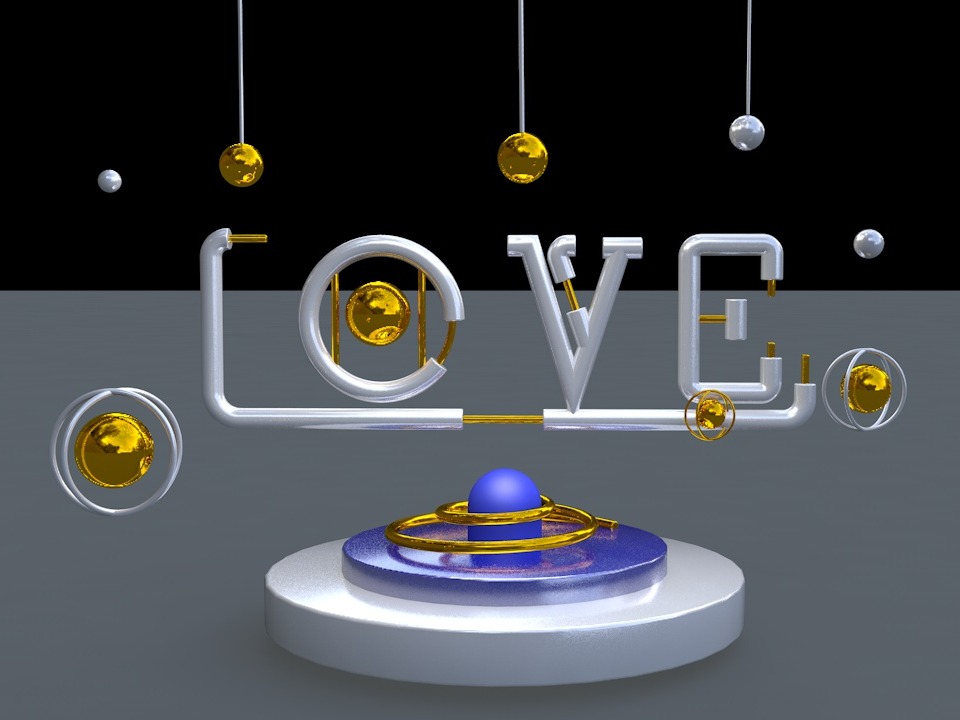C4D-3D字体-LOVE_金狐狸儿-站酷ZCOOL