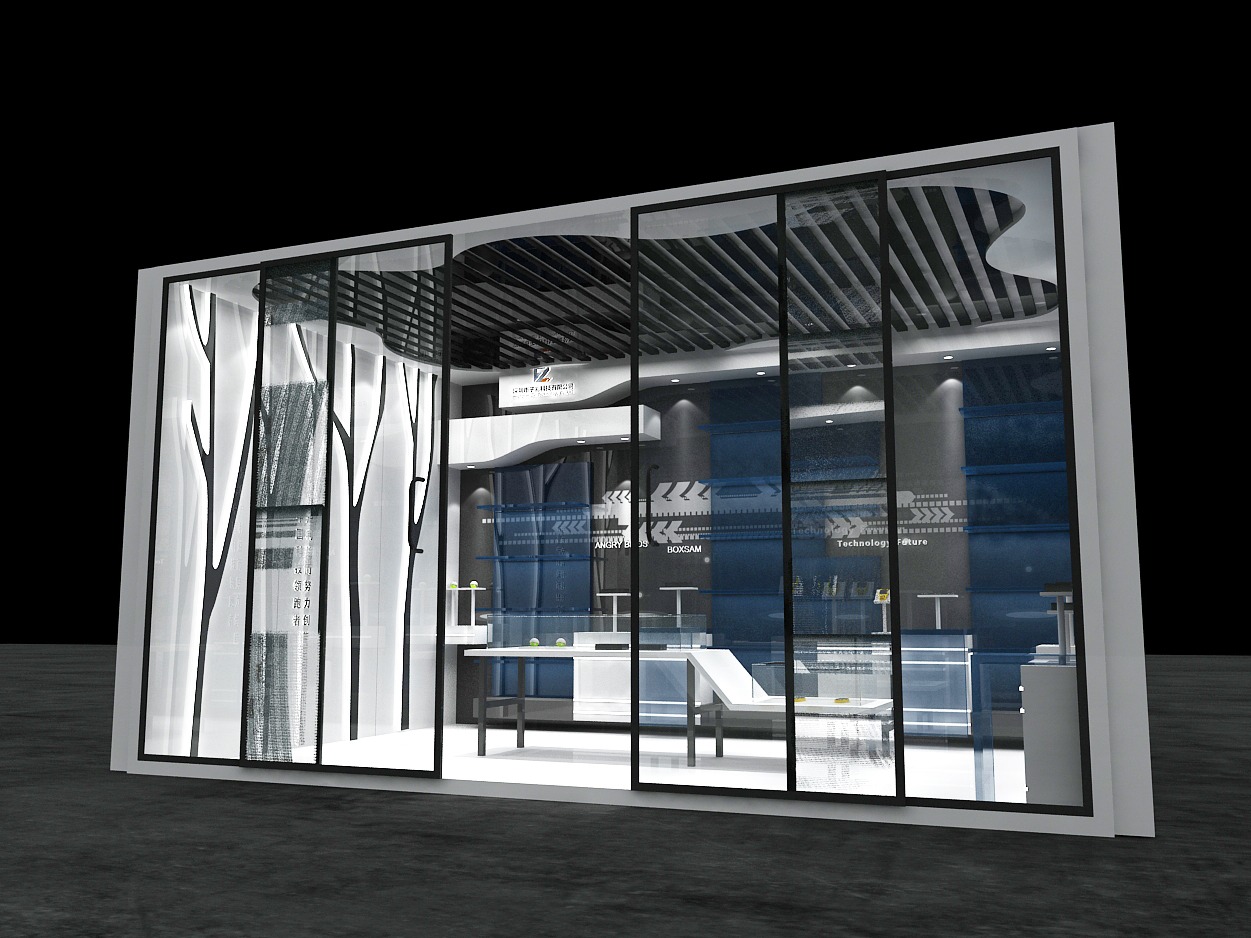 科技电子设备展示展览设计3D效果图_3D设计师NG男-站酷ZCOOL