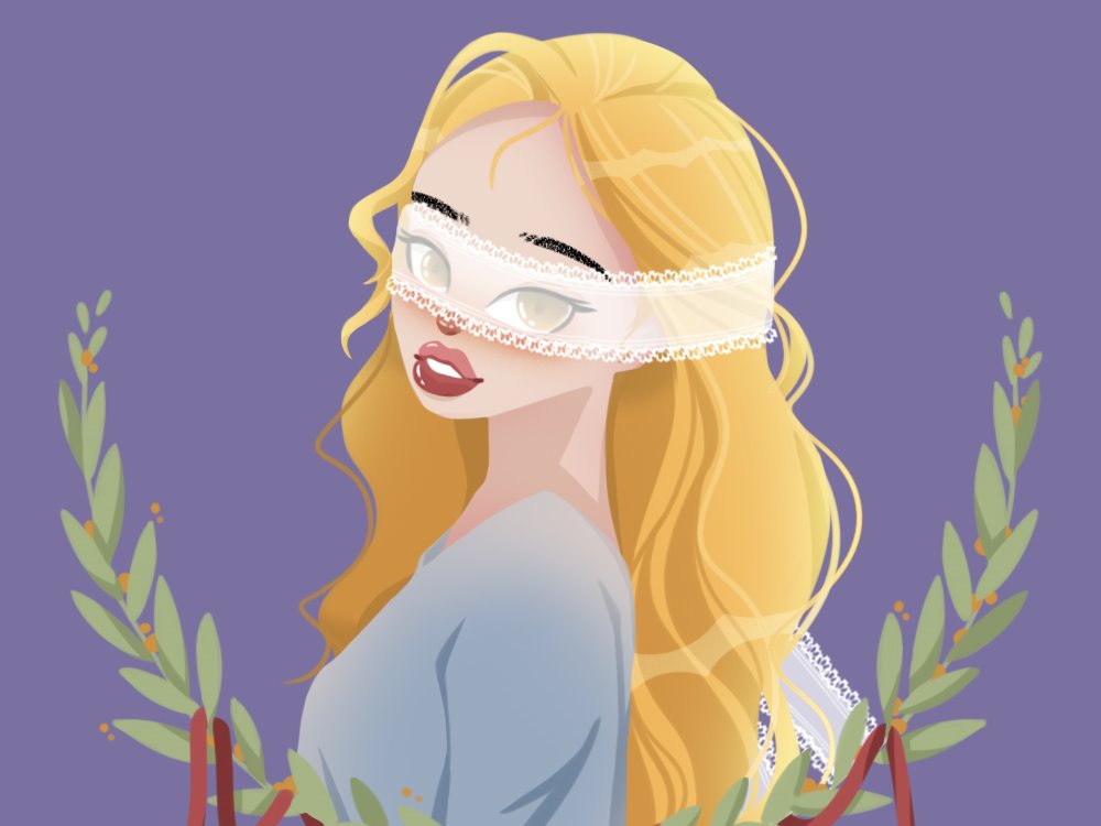 熬夜伤肝蕾丝少女_YALI鸭梨-站酷ZCOOL