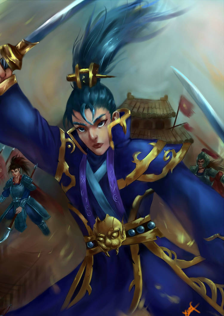 《三国杀》游戏皮肤LOL夏侯_金玉神风-站酷ZCOOL