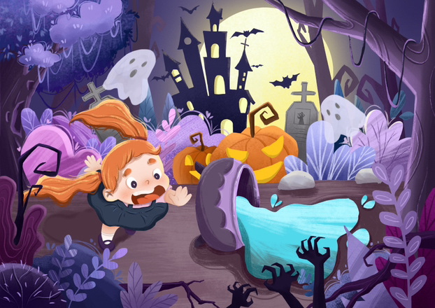 《变成松鼠的女孩》小插画_茄丁捞面_Lynn-站酷ZCOOL