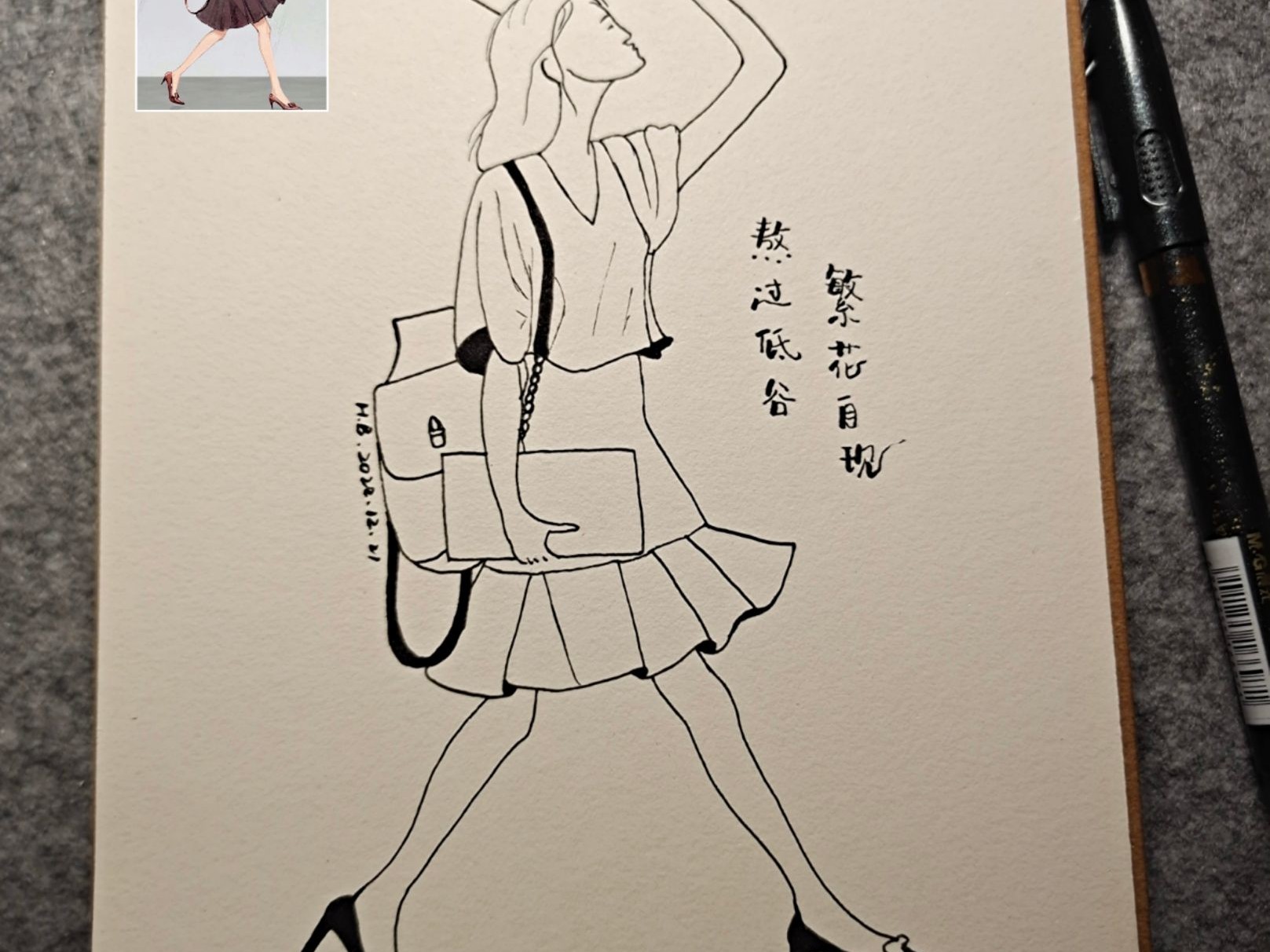 极简手绘临摹100天 旅途中的冰姐 站酷zcool