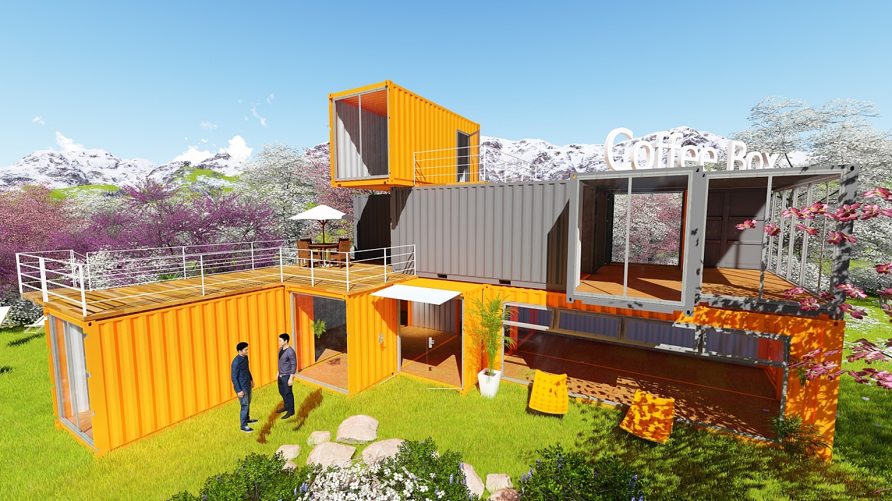 集装箱酒店|三维|建筑/空间|Alisa918 - 原创作品 - 站酷 (ZCOOL)