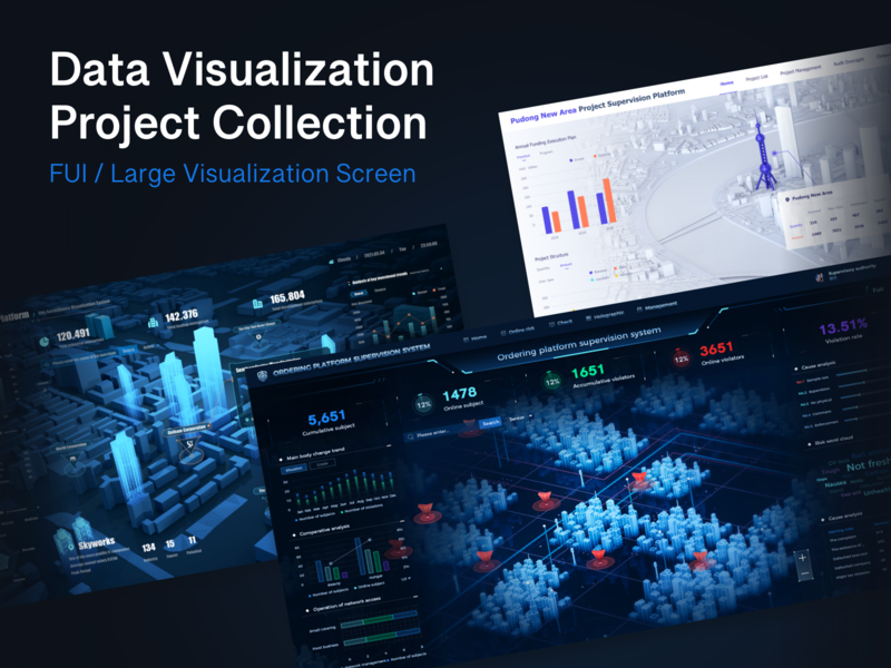 FUI - 数据可视化大屏合集_伟大的橘子-站酷ZCOOL