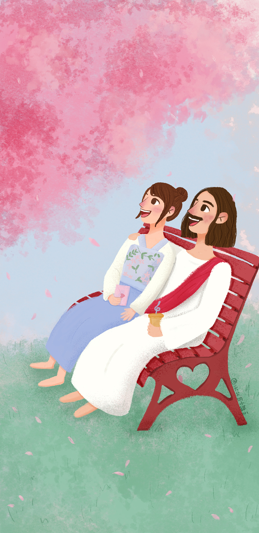 赏樱 —— Jesus and me耶稣和我_天父的小甜心-站酷ZCOOL