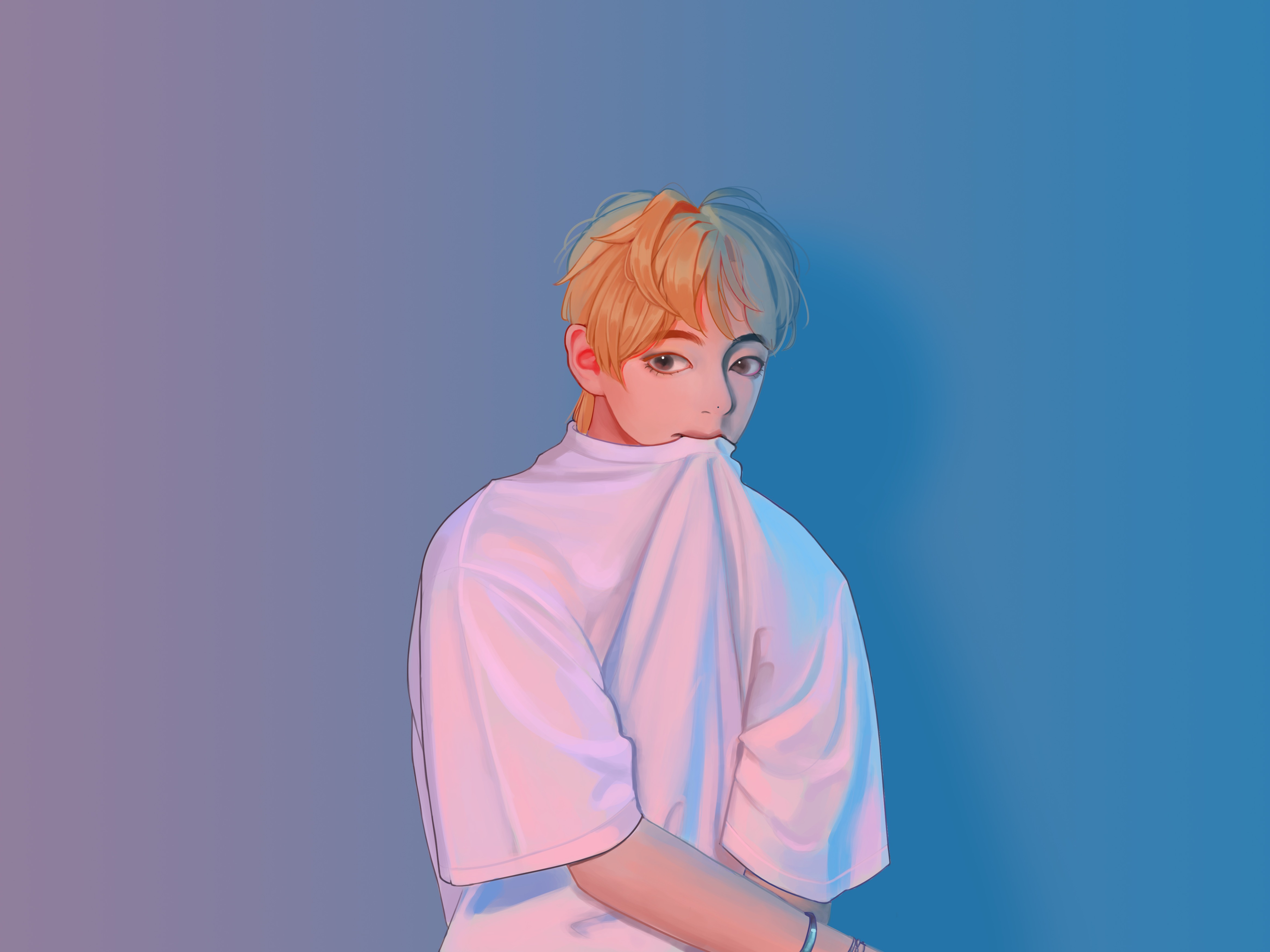 防弹少年团 金泰亨V_很棒的蓝橙-站酷ZCOOL