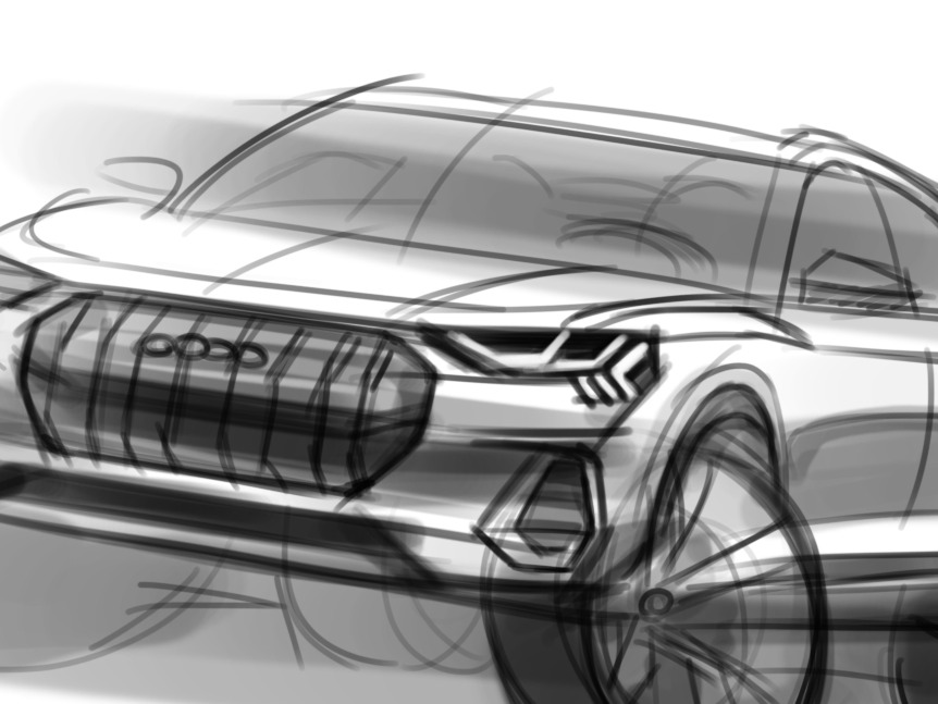 练习手绘，AUDI Q3_benodesign-站酷ZCOOL