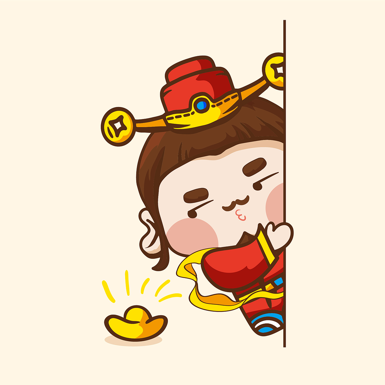 新年-财神表情包|插画|商业插画|大禹哥Yuger - 原创作品 - 站酷 (ZCOOL)