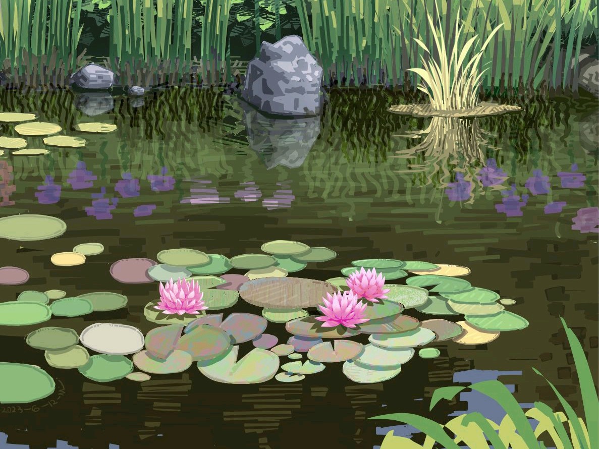 场景速涂-莲-2[2023-6-12]_芦苇zzZ-站酷ZCOOL