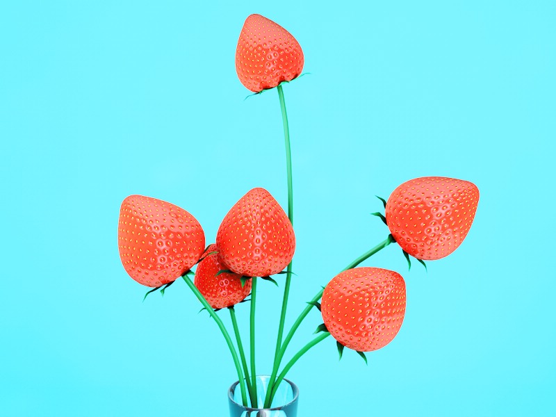 C4D练习——草莓_咕咚723-站酷ZCOOL