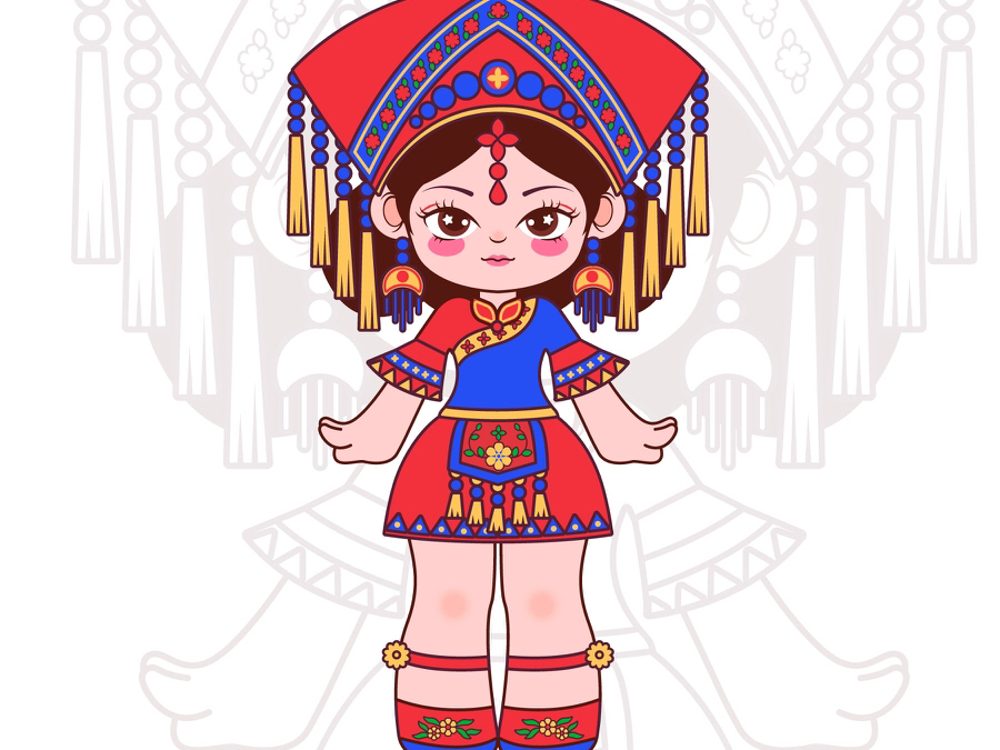 ip设计｜壮族小姑娘_云起YQ-站酷ZCOOL