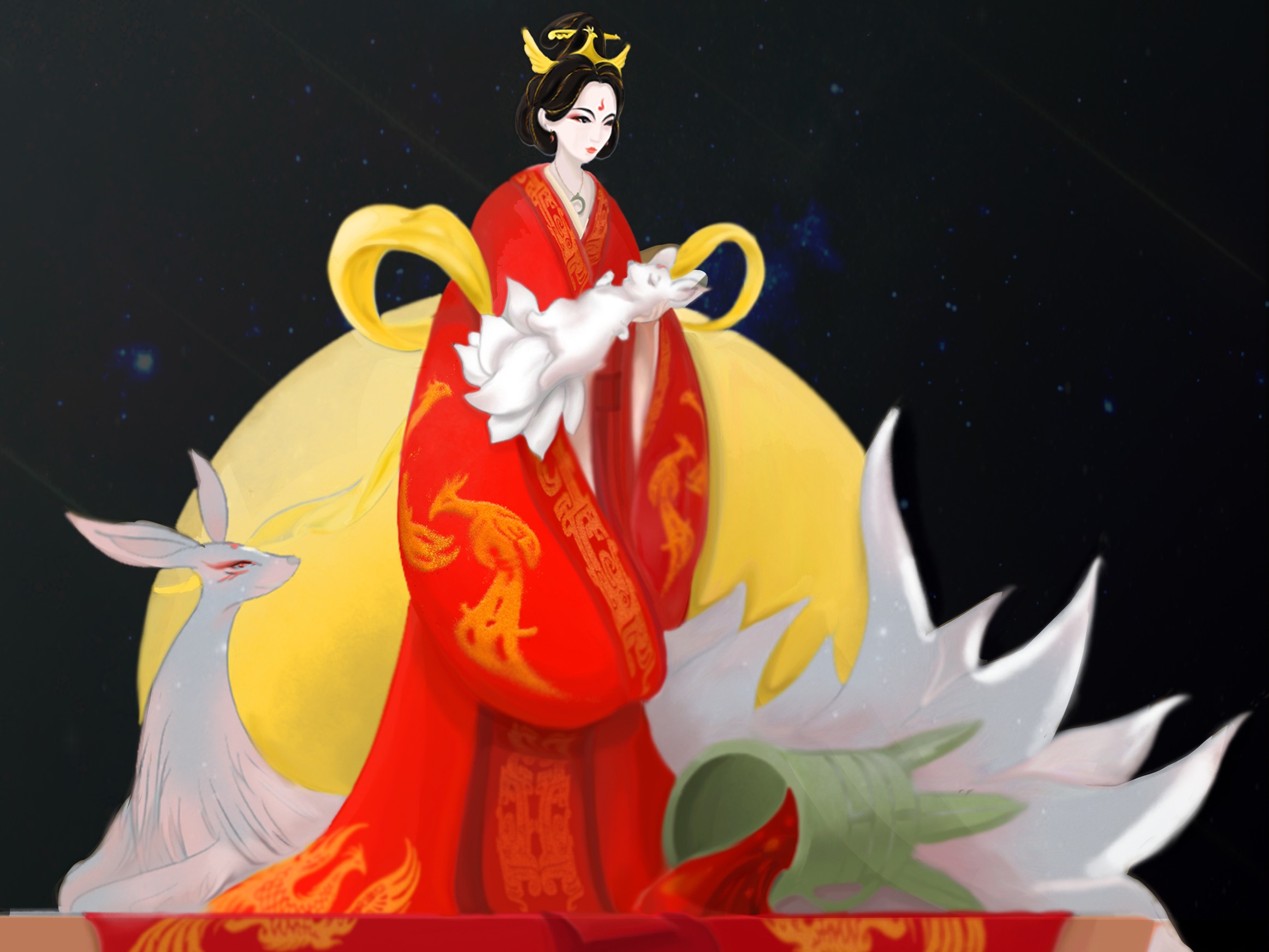 烬天玉藻前·中秋月圆_dsr翡冷翠之夜-站酷ZCOOL