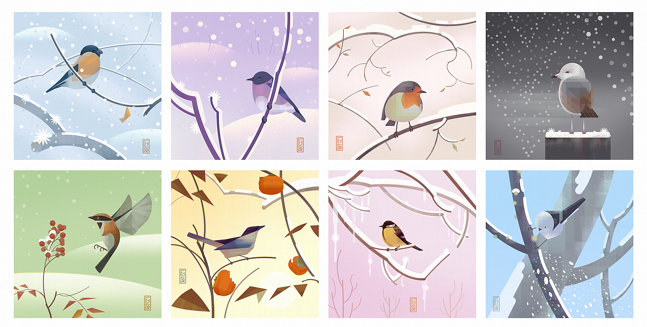 小鸟插画练习_石海_Arshey-站酷ZCOOL