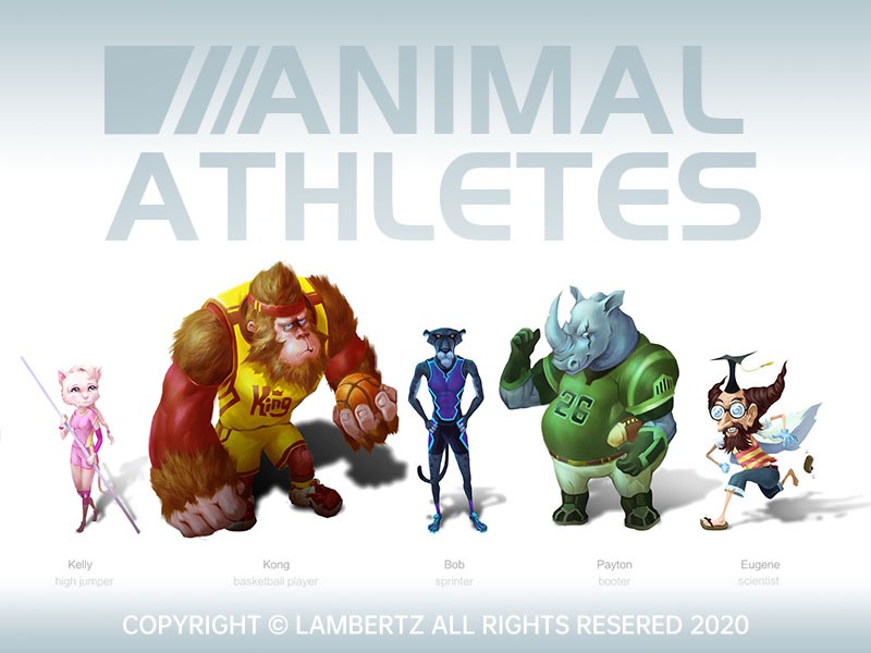 ANIMAL ATHLETES | 角色及场景设计_画画的LAMBERTZ-站酷ZCOOL